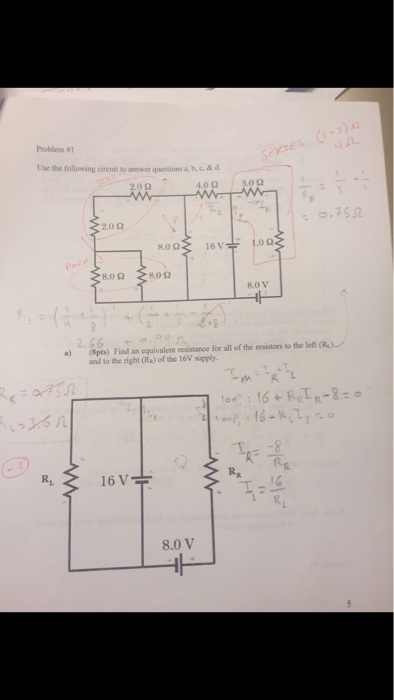 Solved Problem #1 Use the following circuit so answer | Chegg.com