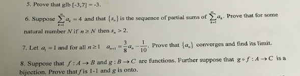 Solved 5. Prove that glb [-3,7]- -3 6. Suppose Σ 4 and | Chegg.com
