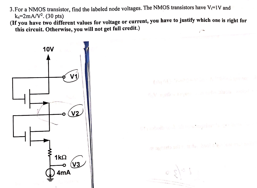 Solved 3.For a NMOS transistor, find the labeled node | Chegg.com