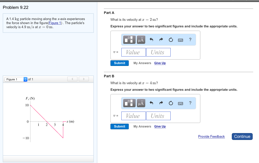 Solved Problem 9.22 Part A A1.4 kg particle moving along the | Chegg.com