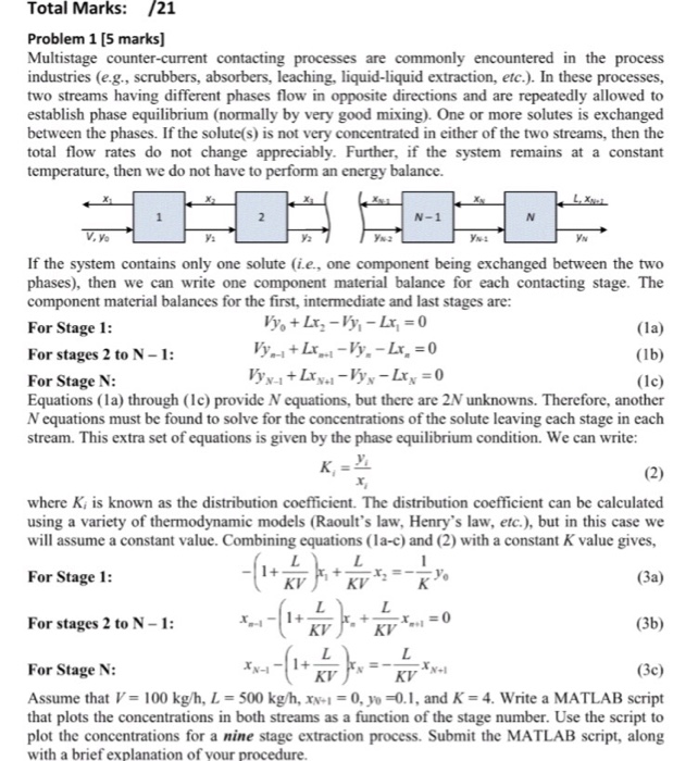 Multistage counter-current contacting processes are | Chegg.com