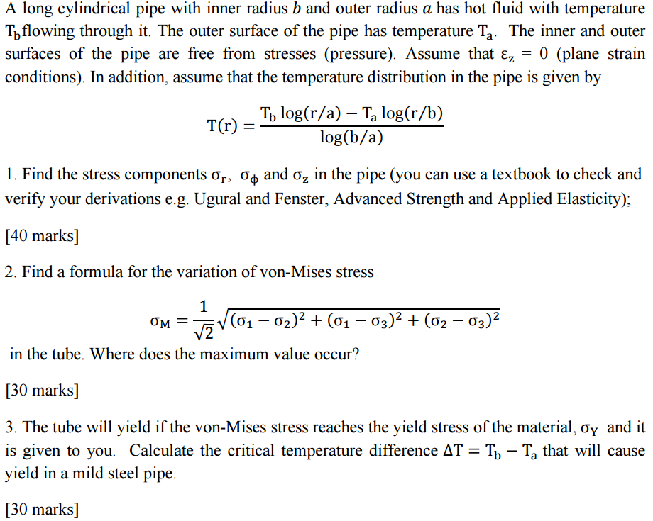 Solved A long cylindrical pipe with inner radius b and outer | Chegg.com