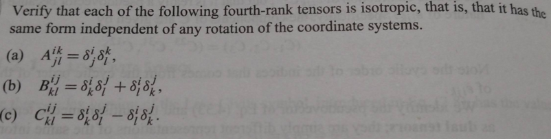 Verify that each of the following fourth-rank tensors | Chegg.com