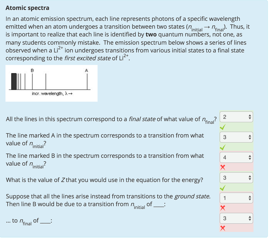 Solved Atomic spectra In an atomic emission spectrum, each | Chegg.com