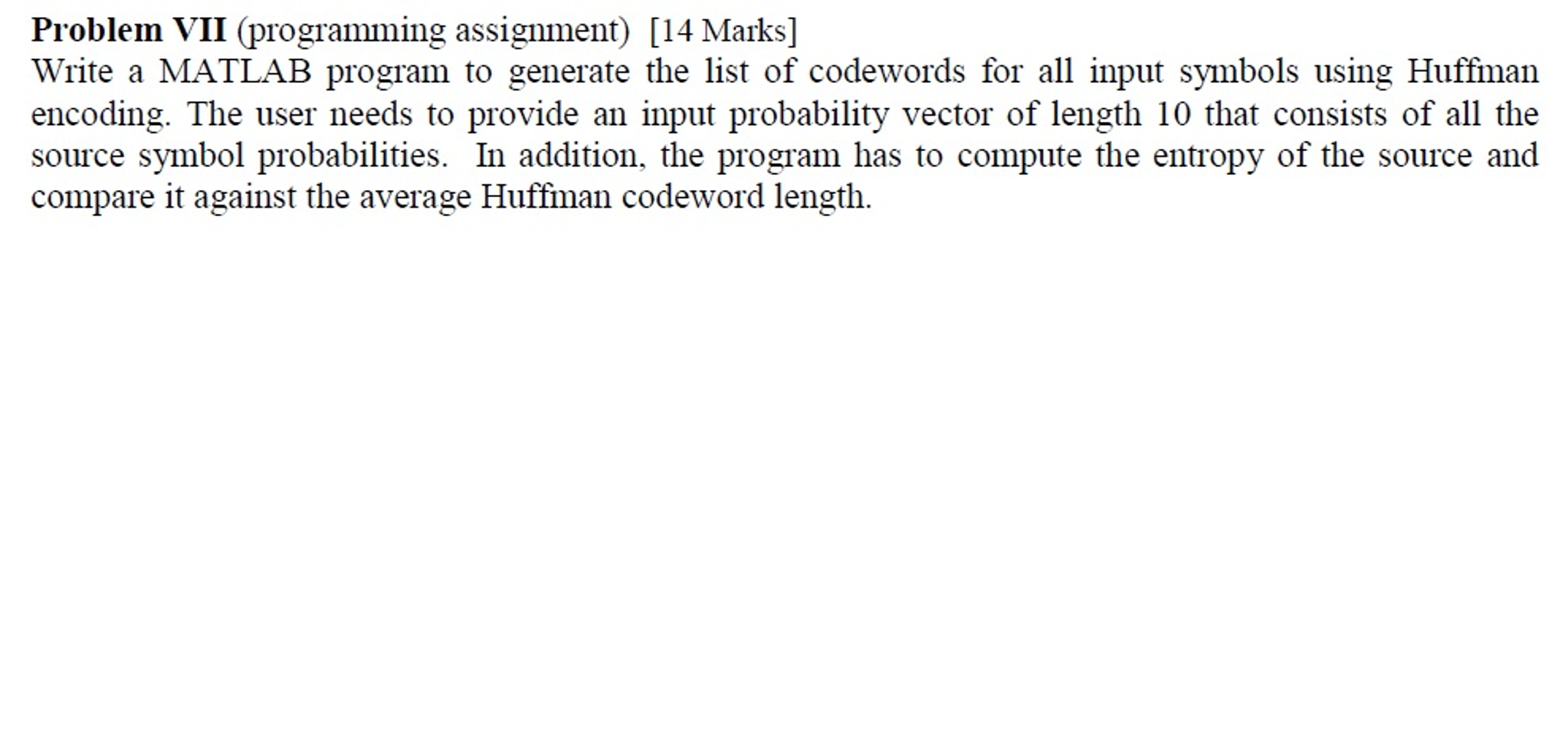 Write a MATLAB program to generate the list of | Chegg.com