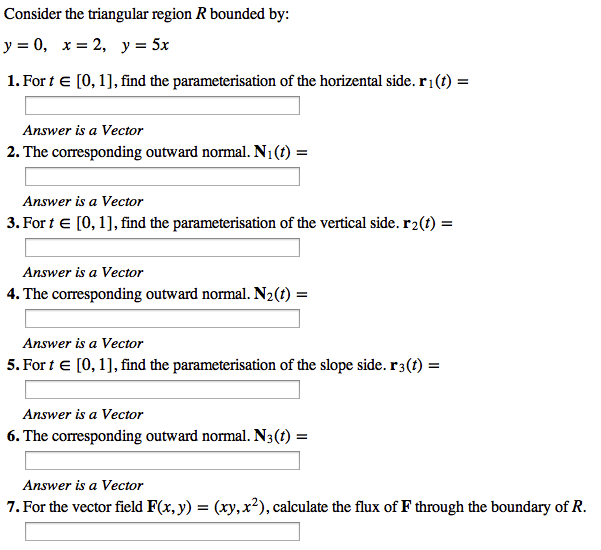 Solved Consider the triangular region R bounded by: y = 0, | Chegg.com