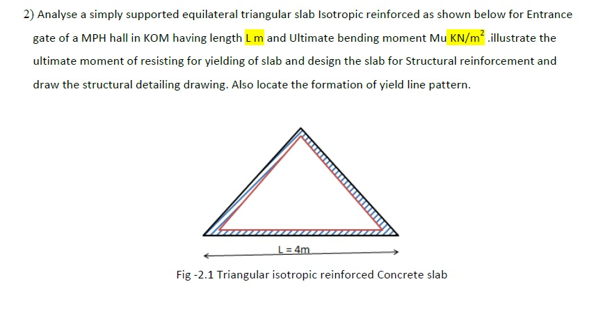 Solved 2) Analyse a simply supported equilateral triangular | Chegg.com