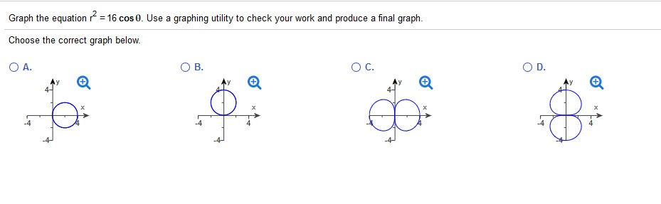 Solved Graph the equation r^2 = 16 cos theta. Use a graphing | Chegg.com