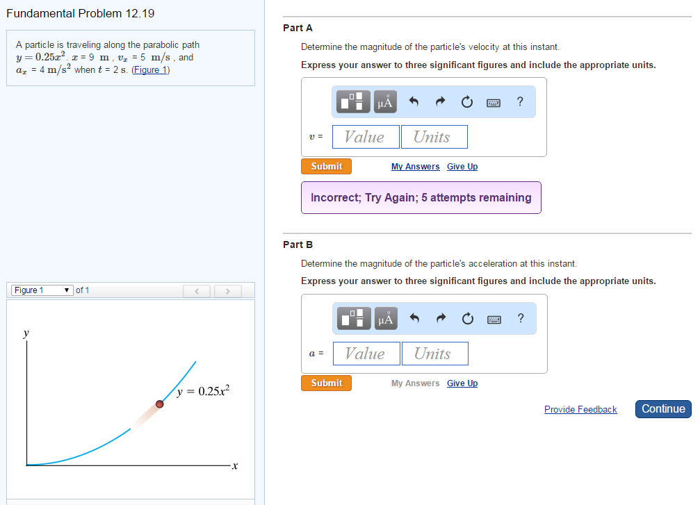 Solved A particle is traveling along the parabolic path | Chegg.com