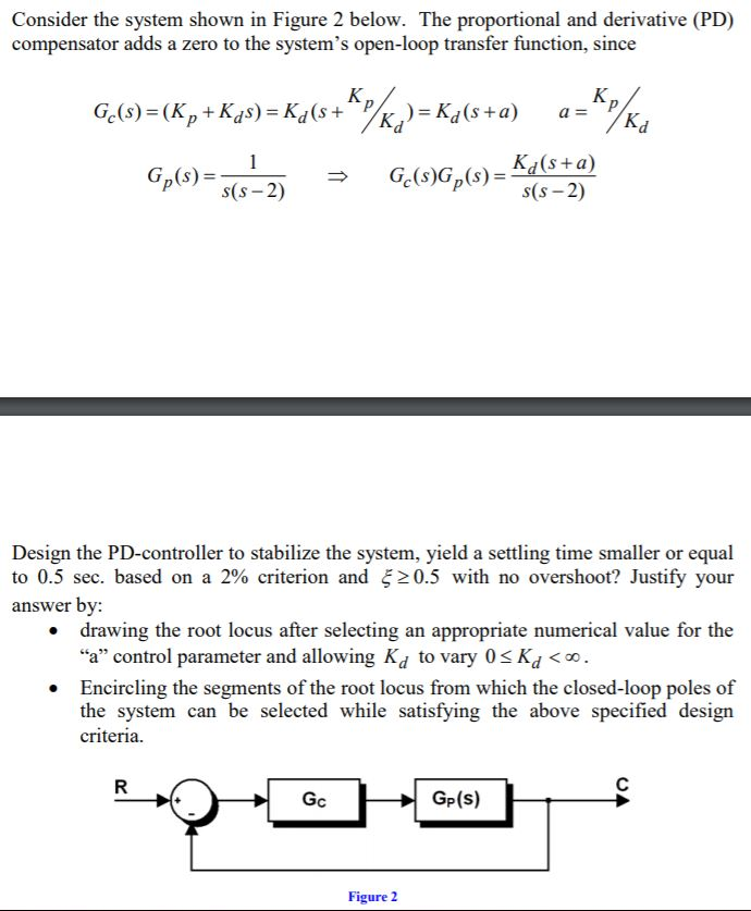 Solved Consider the system shown in Figure 2 below. The | Chegg.com