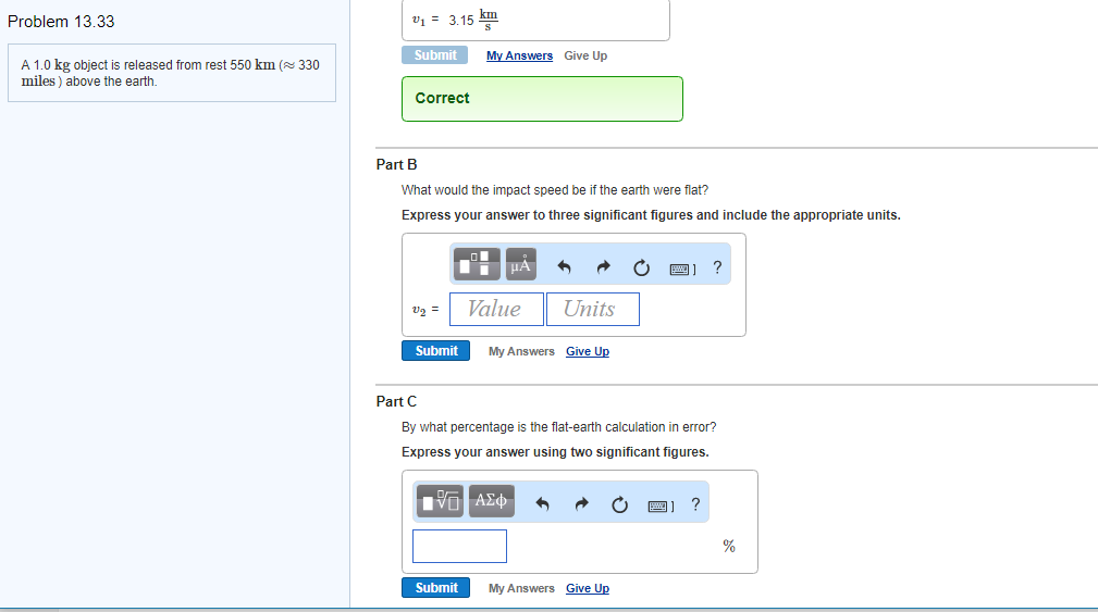 Solved Problem 13.33 ui: 3.15블프 Submit My Answers Give Up A | Chegg.com