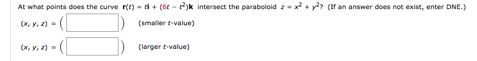 Solved At what points does the curve r(t) = ti + (6t ? t2 | Chegg.com