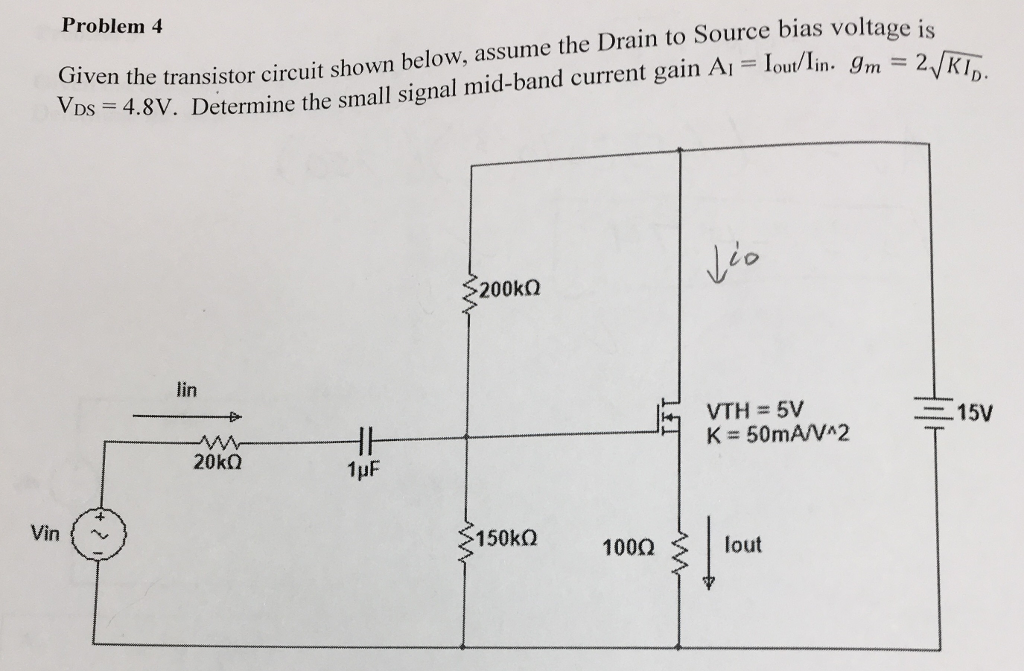 Solved Given the transistor circuit shown below, assume the | Chegg.com