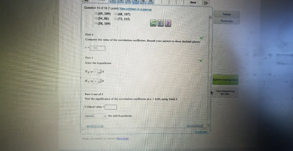 Solved Question 14 of 16 (1 point) Miew problem In a pop-up | Chegg.com