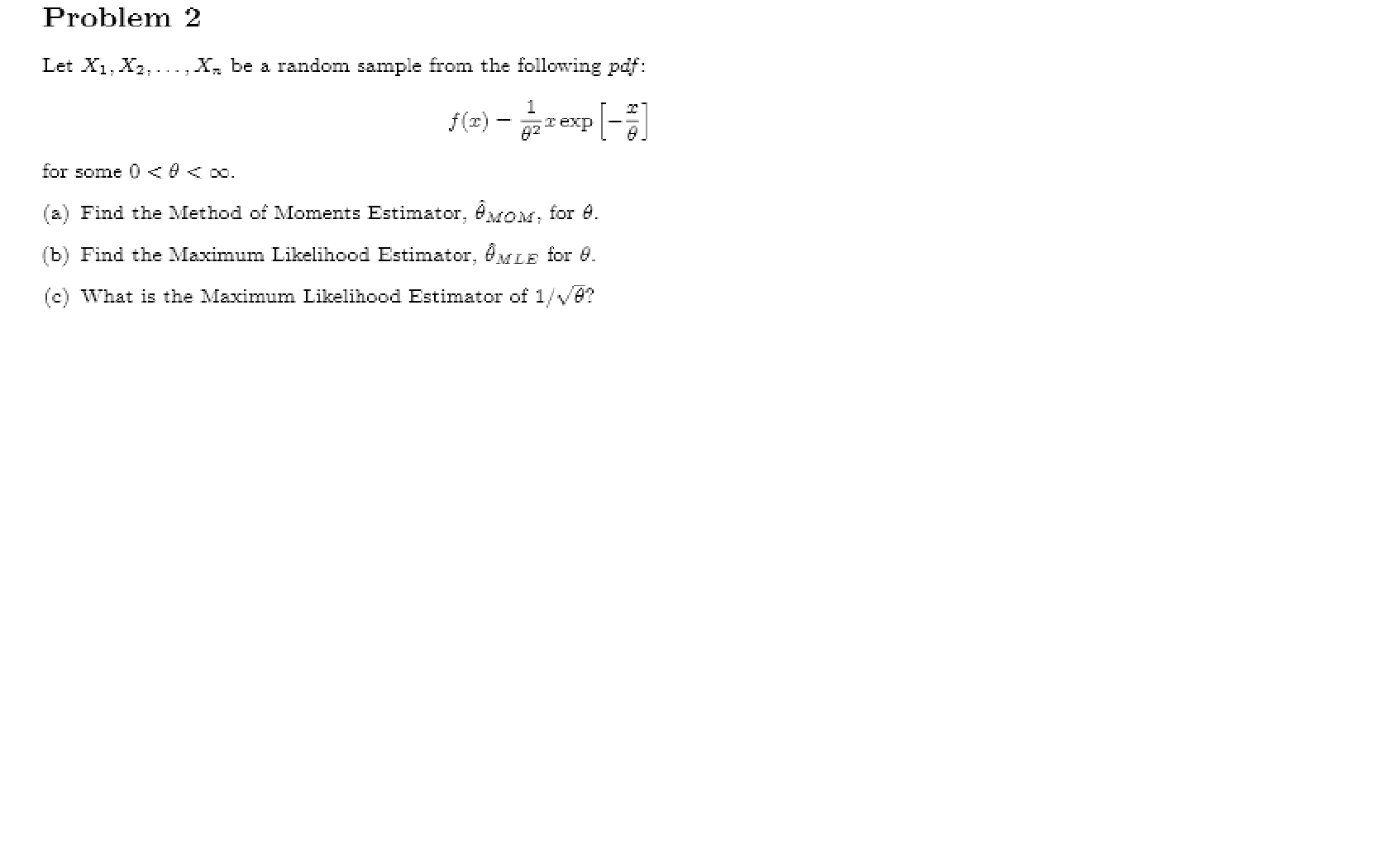 Let X1,X2,...,Xn be a random sample from the | Chegg.com Let X1,X2,...,Xn be a random sample from the | Chegg.com