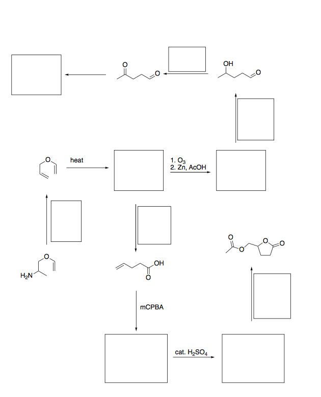 Solved ?? 63 63 1.03 2. Zn, AcOH heat ?? mCPBA cat. H2SO4 | Chegg.com