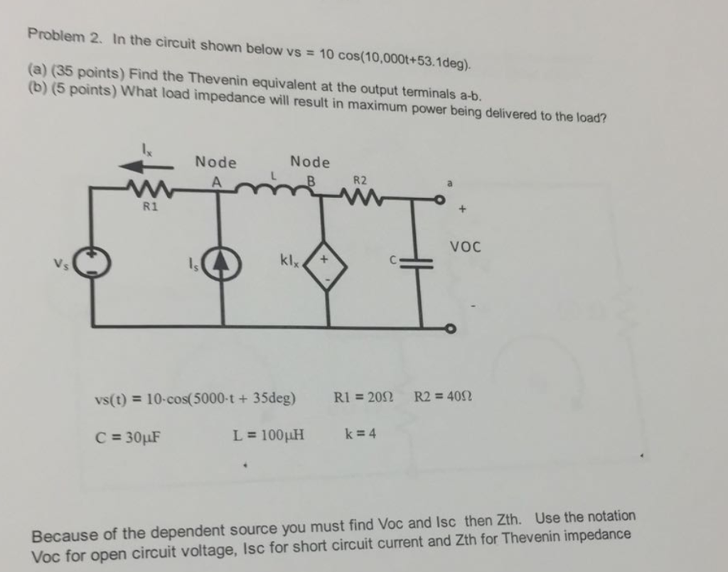 Problem 2. In the circuit shown below vs 10 | Chegg.com