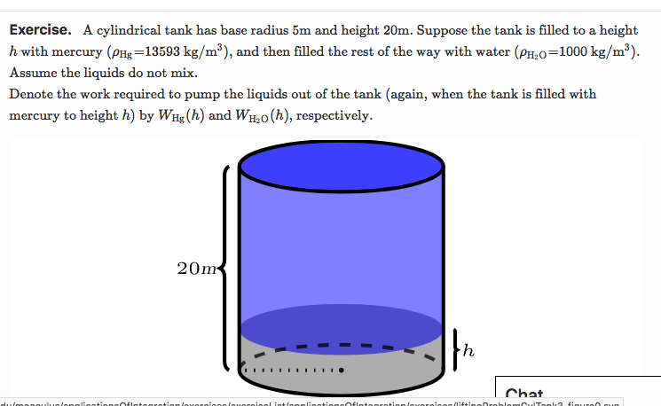 Solved Exercise. A cylindrical tank has base radius 5m and | Chegg.com