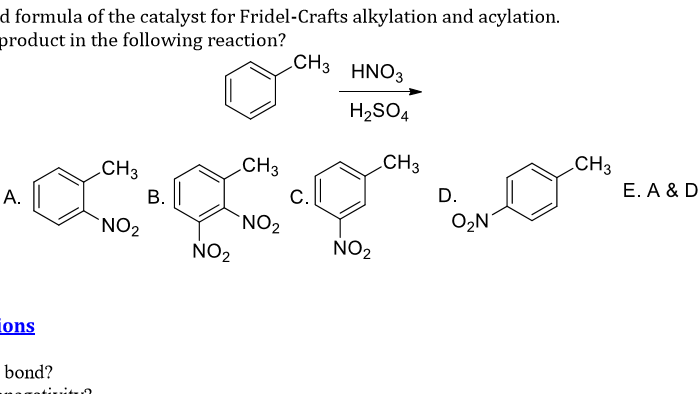 Solved d formula of the catalyst for Fridel-Crafts | Chegg.com