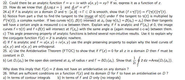 Solved Could there be an analytic function f = u + iv with u | Chegg.com