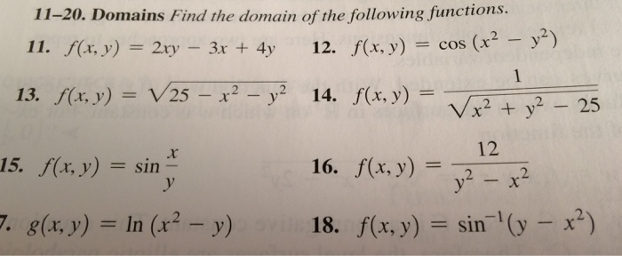 Solved Domains Find the domain of the following functions. | Chegg.com