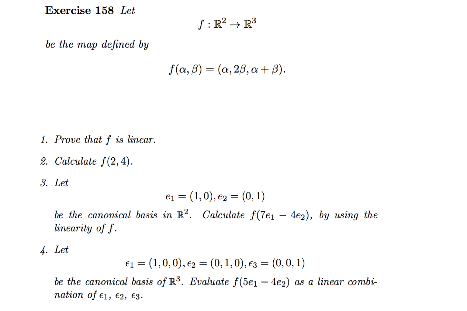 Solved Exercise 158 Let f:R^2 -- > R^3 be the map defined by | Chegg.com