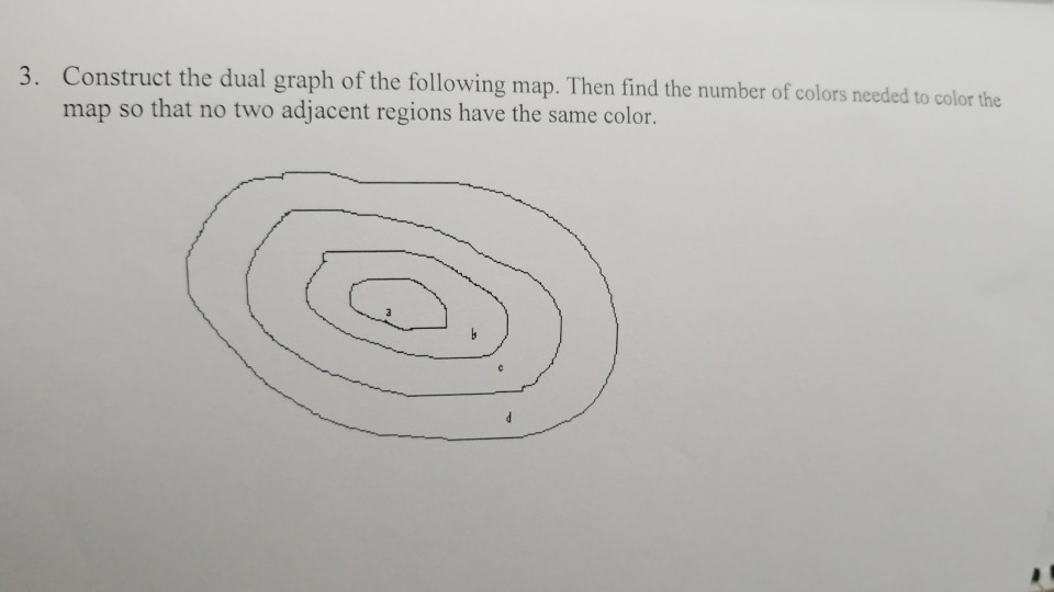 Solved 3. Constru ct the dual graph of the following map. | Chegg.com