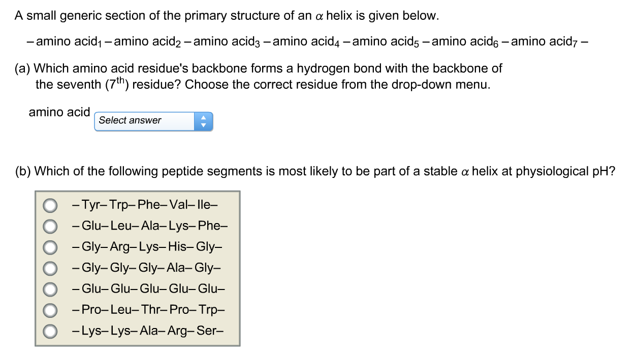 Solved A small generic section of the primary structure of | Chegg.com