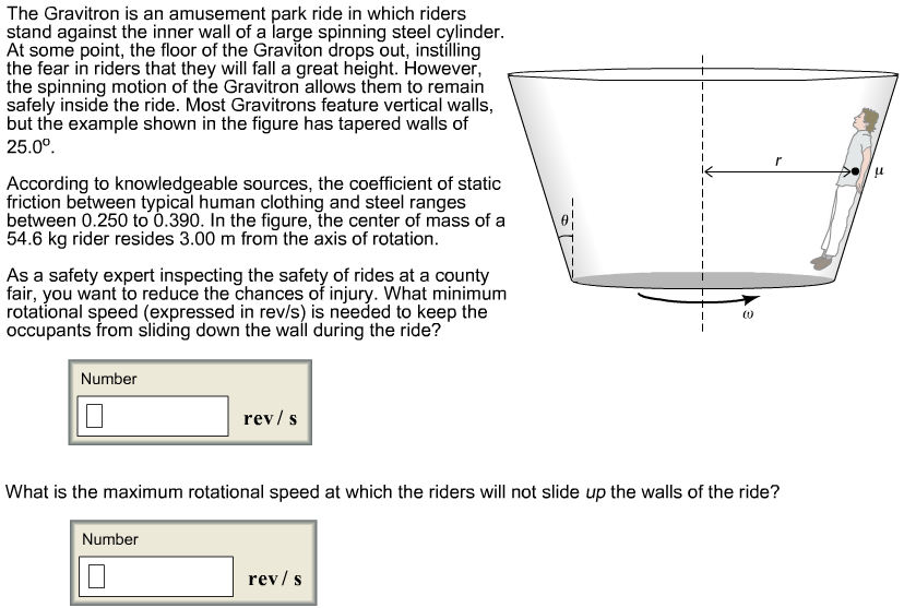 Solved The Gravitron is an amusement park ride in which | Chegg.com