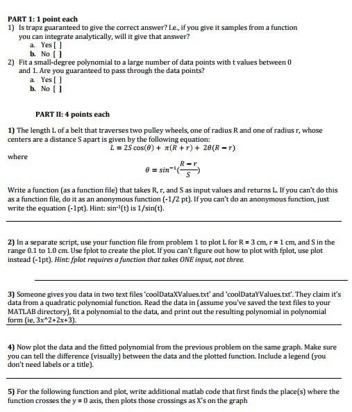 Solved Is trapz guaranteed to give the correct answer? I.e., | Chegg.com