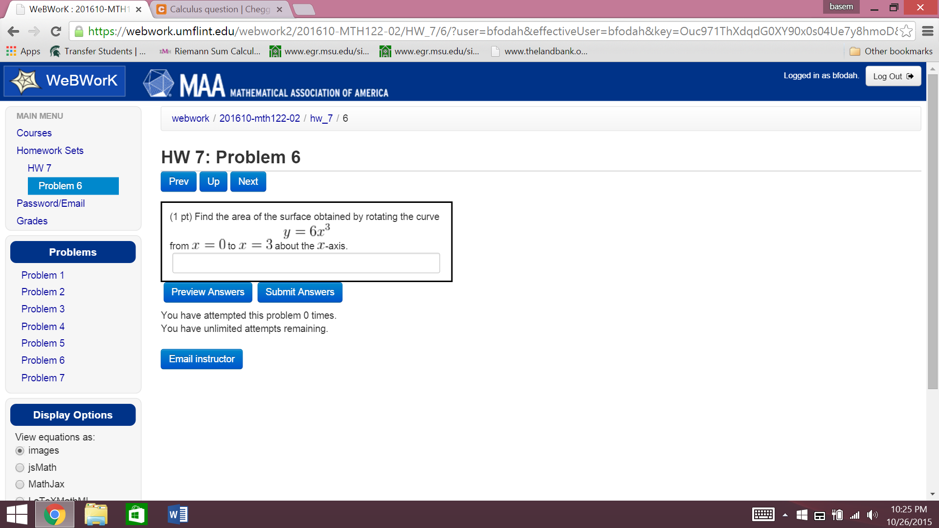 Solved WeBWorK 201610-MT H1 x c Calculus question I Chegg x | Chegg.com