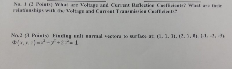Solved No. 1 (2 Points) What are Voltage and Current | Chegg.com