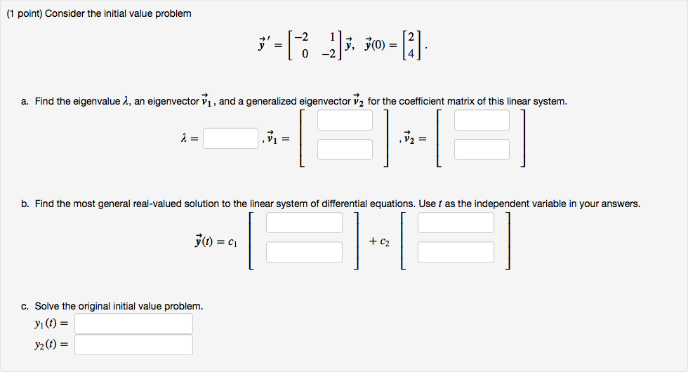 Solved 1 Point Consider The Initial Value Problem Yo 0