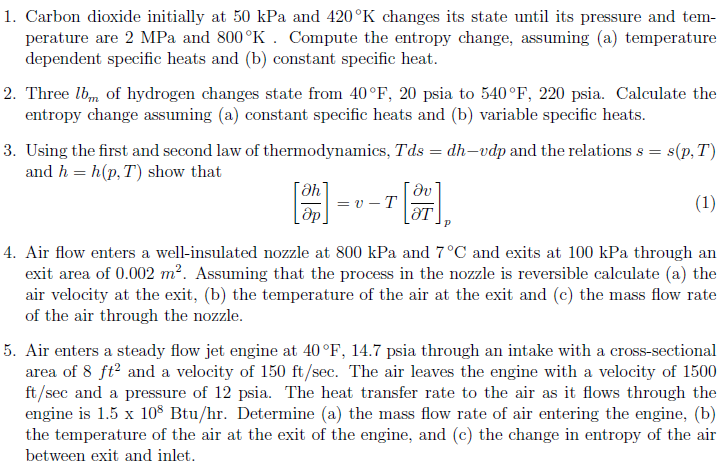 Carbon dioxide initially at 50 kPa and 420 ^degree K | Chegg.com