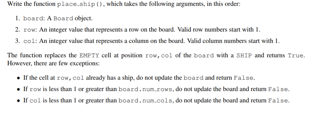 Solved IN PYTHON: Battleship is played between a human | Chegg.com