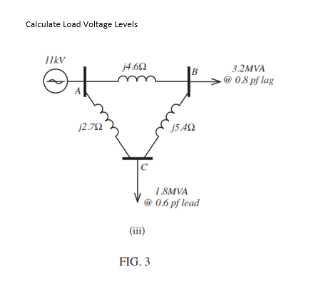 Solved Calculate Load Voltage Levels IkV 3.2MVA @ 0.8 pf lag | Chegg.com
