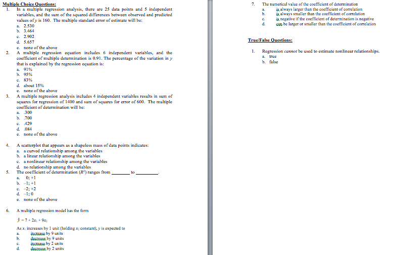Solved In a multiple regression analysis, there are 25 data | Chegg.com