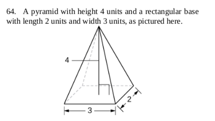 Solved 64. A pyramid with height 4 units and a rectangular | Chegg.com