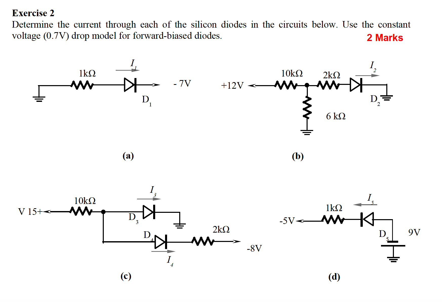 Solved Determine The Current Through Each Of The Silicon