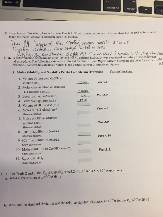 Solved Experimental Procedure, Part A.6 versus Part B.2. | Chegg.com