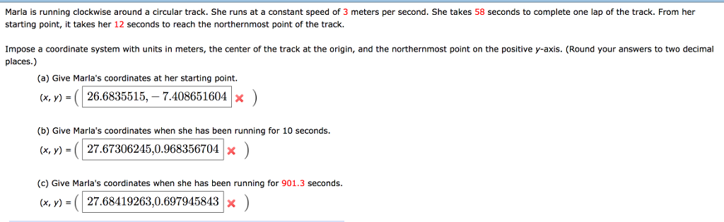 Solved Maria is running clockwise around a circular track. | Chegg.com