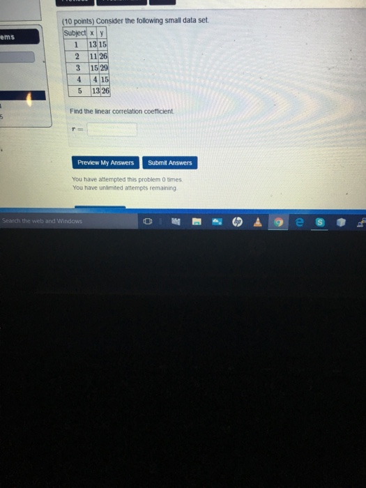 Solved Consider the following small data set Find the | Chegg.com