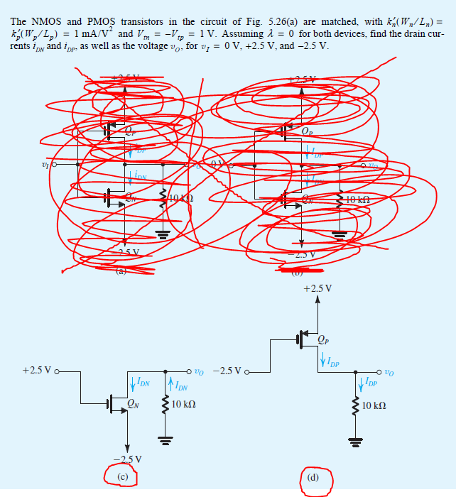 Solved The NMOS and PMOS transistors in the circuit of Fig. | Chegg.com