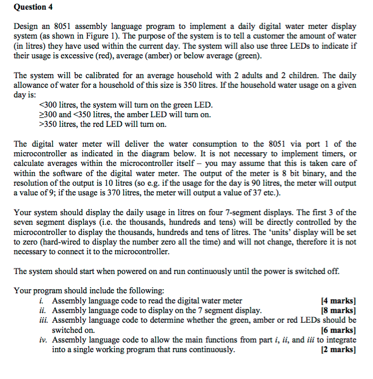 Question 4 Design an 8051 assembly language program | Chegg.com