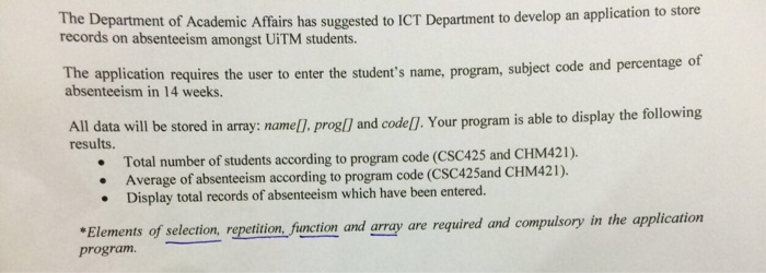Solved The Department of Academic Affairs has suggested to | Chegg.com
