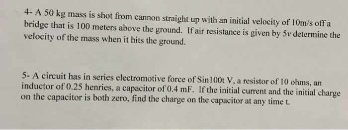 Solved A 50 kg mass is shot from cannon straight up with an | Chegg.com