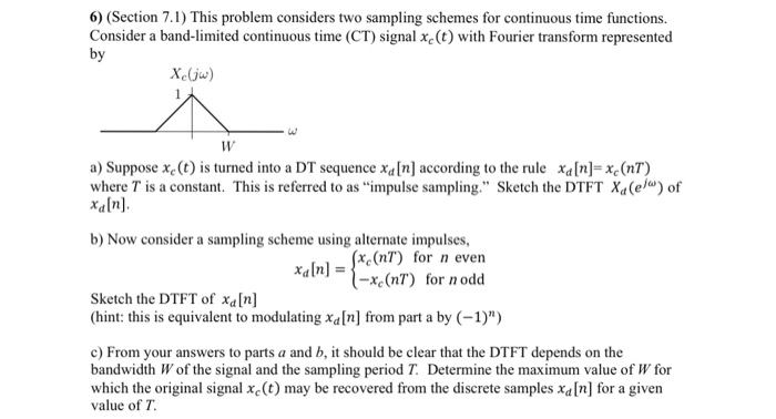 Solved This problem considers two sampling schemes for | Chegg.com