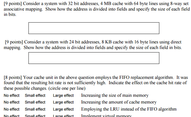 Solved Consider a system with 32 bit addresses, 4 MB cache | Chegg.com