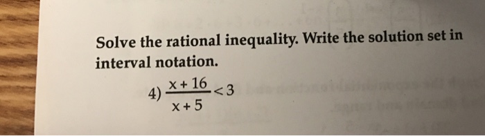 Solved Solve the rational inequality. Write the solution set | Chegg.com