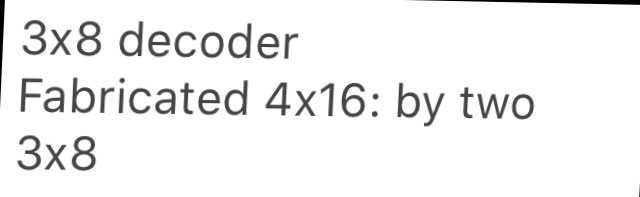 Solved 3x8 decoder Fabricated 4x16: by two 3x8 | Chegg.com